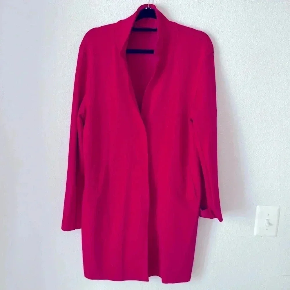Carolina Belle | Sweaters | Carolina Belle Magenta Long Duster Cardigan ...
